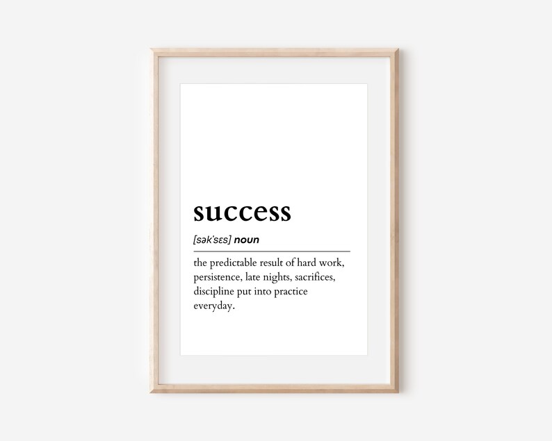 Success Definition Print Printable Wall Art Digital Download - Etsy
