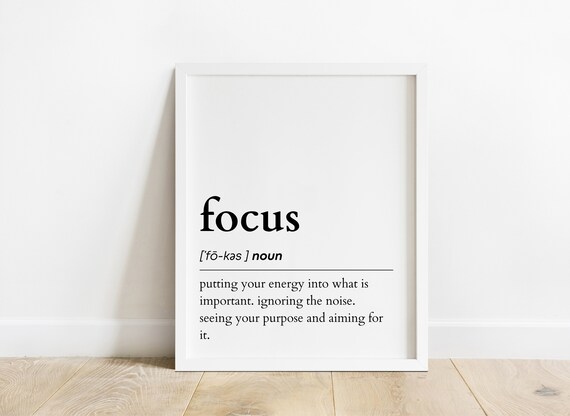 Focus Definition Print Printable Wall Art Digital Download - Etsy