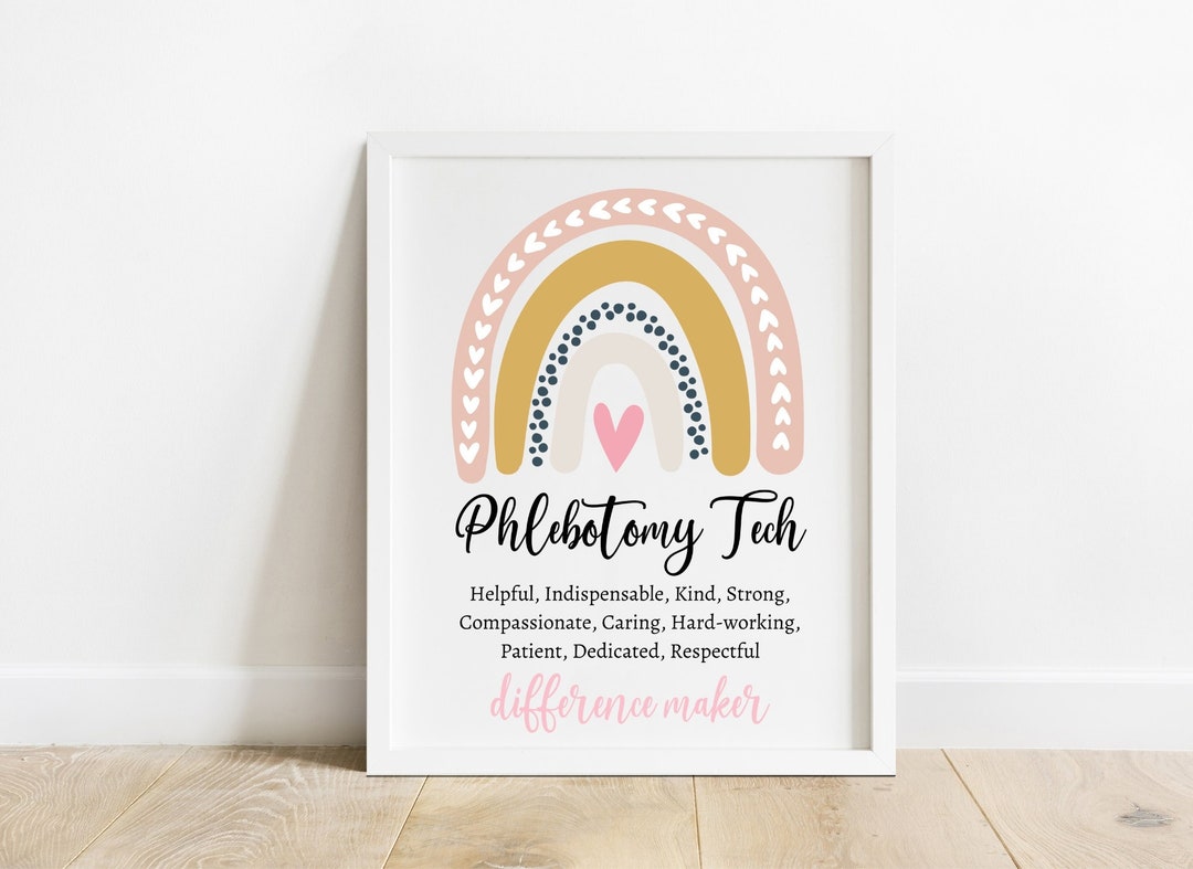 Phlebotomy Tech Gift, Phlebotomy Tech Print, Rainbow, Phlebotomy ...