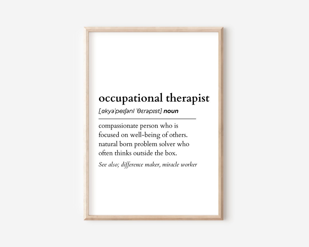 Occupational Therapist Definition Print, Printable Wall Art, Definition ...