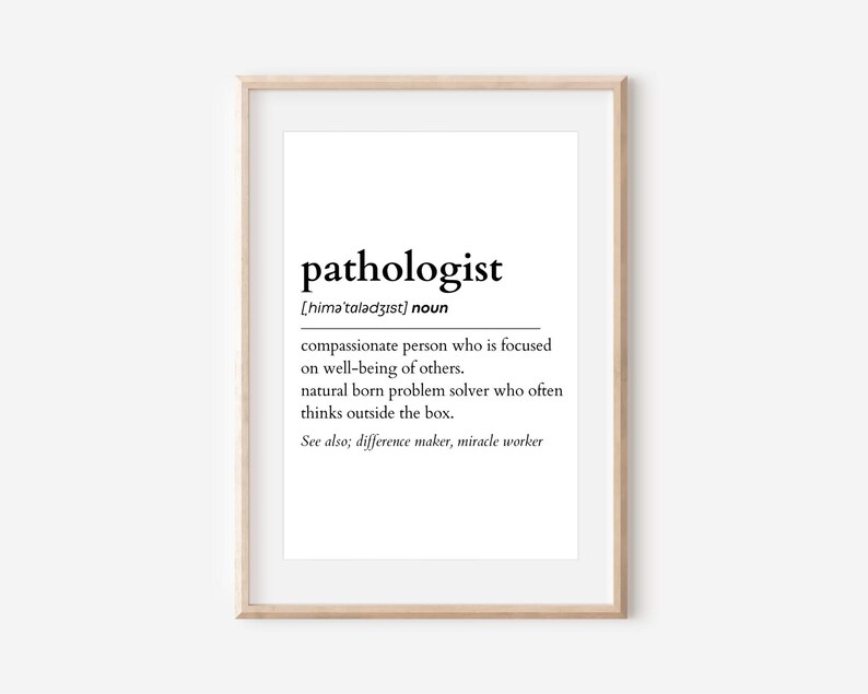 Pathologist Definition Print, Printable Wall Art, Definition Print ...
