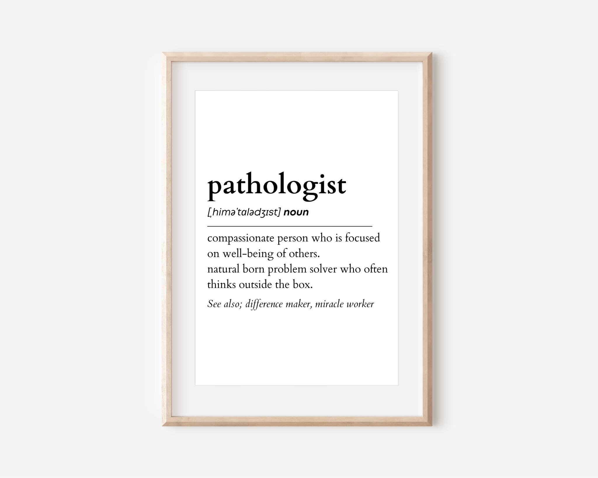 Pathologist Definition Print, Printable Wall Art, Definition Print ...