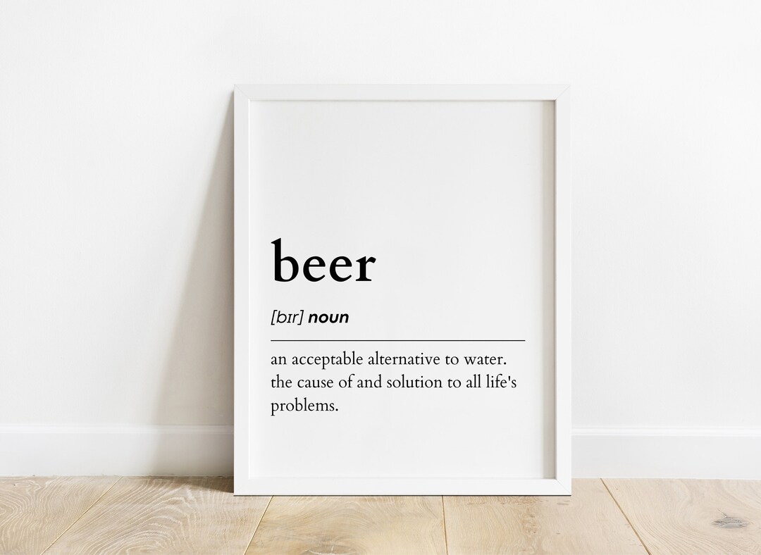 Beer Definition Print, Printable Wall Art, Digital Download Print, Beer ...