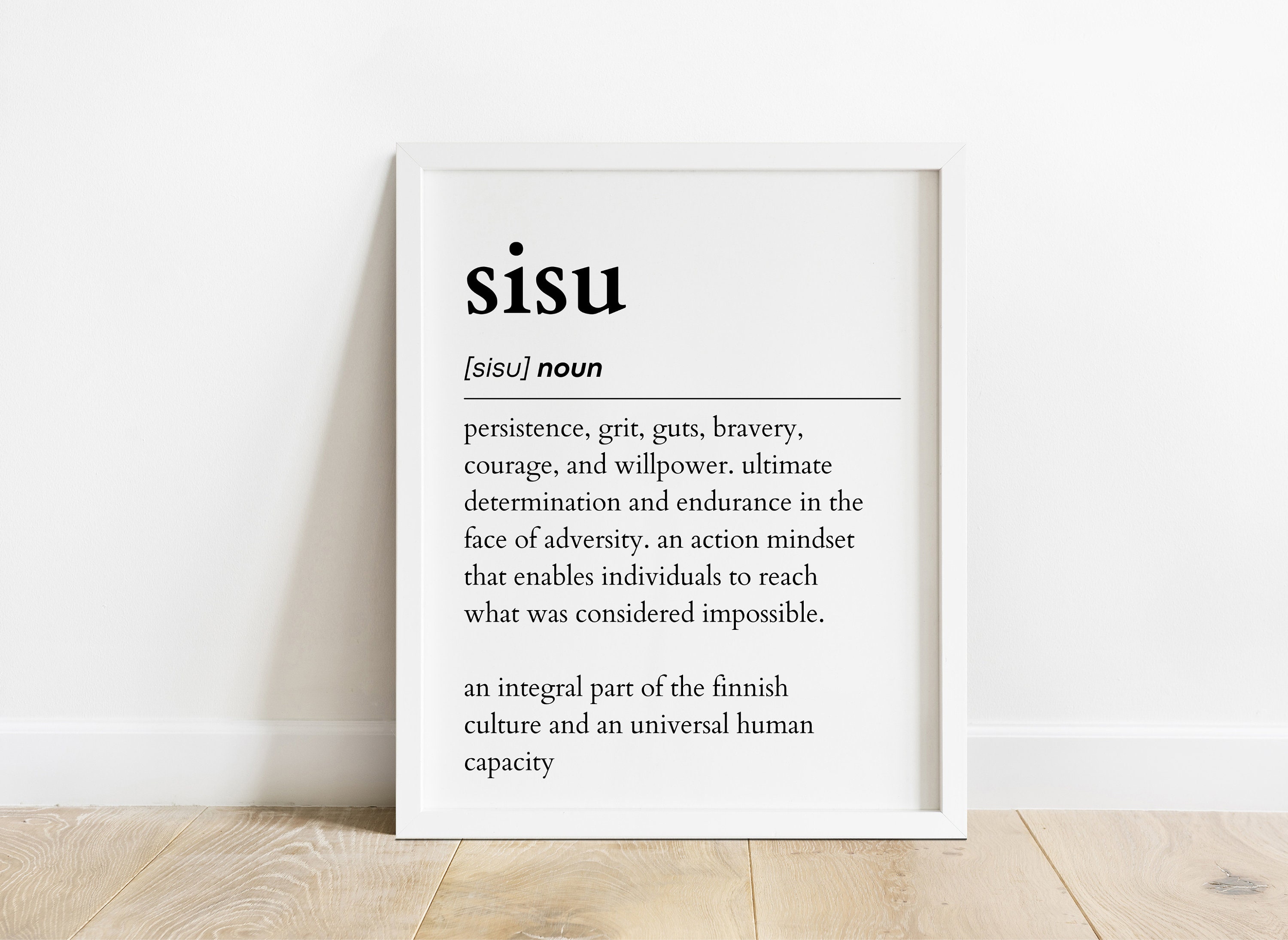 Sisu Definition Print, Finnish Wall Art, Digital Download Print, Sisu ...