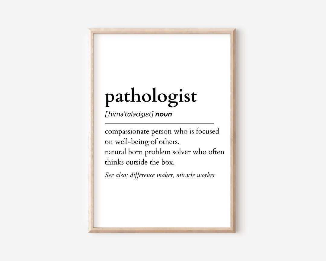 Pathologist Definition Print, Printable Wall Art, Definition Print ...