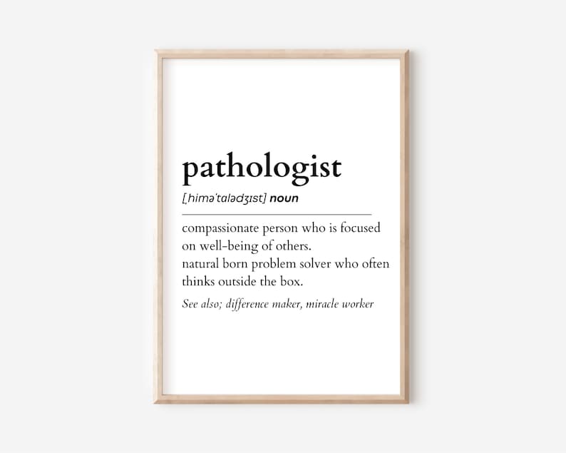 Pathologist Definition Print, Printable Wall Art, Definition Print ...