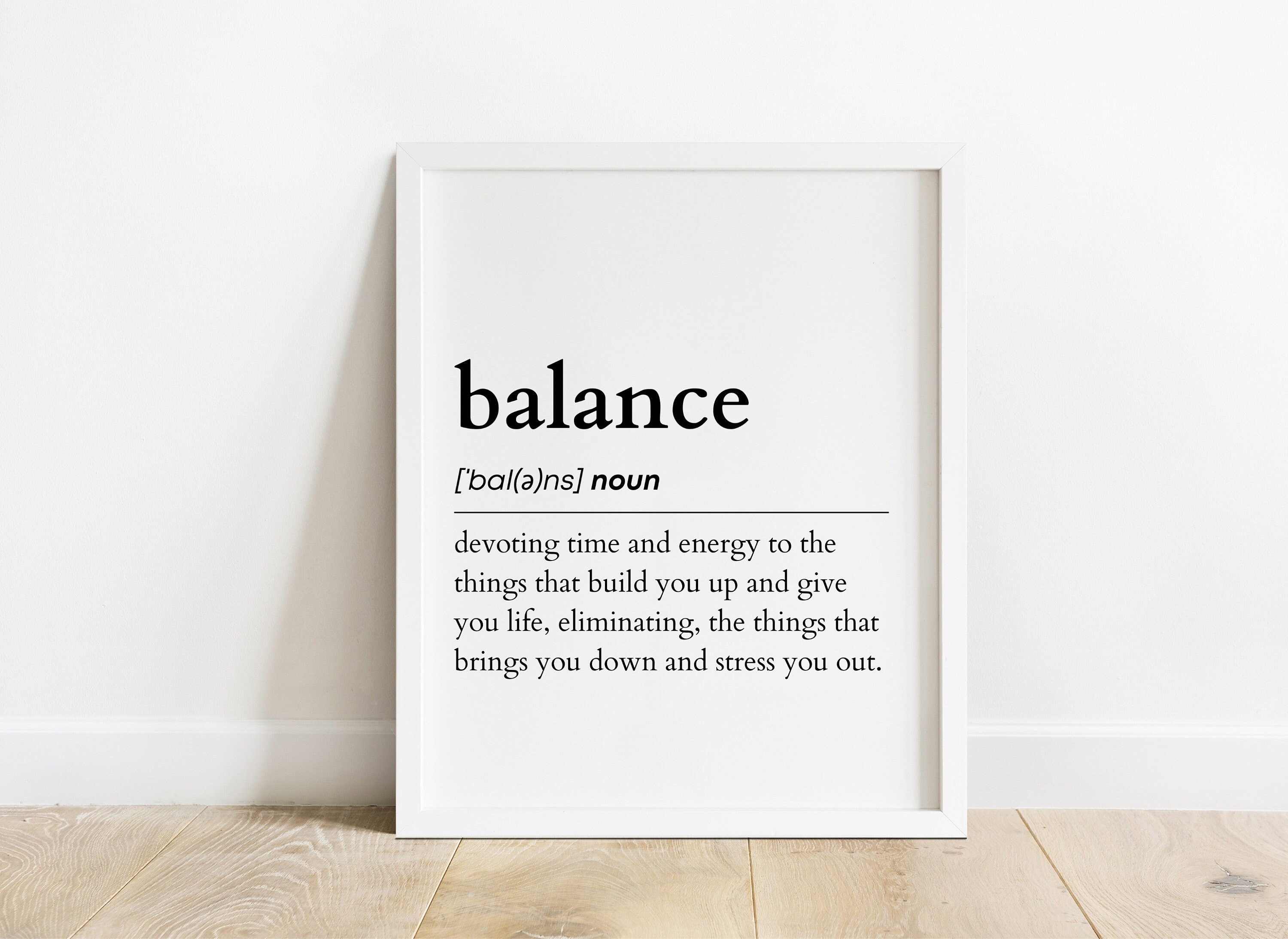 Balance Definition Print, Printable Wall Art, Digital Download Print ...