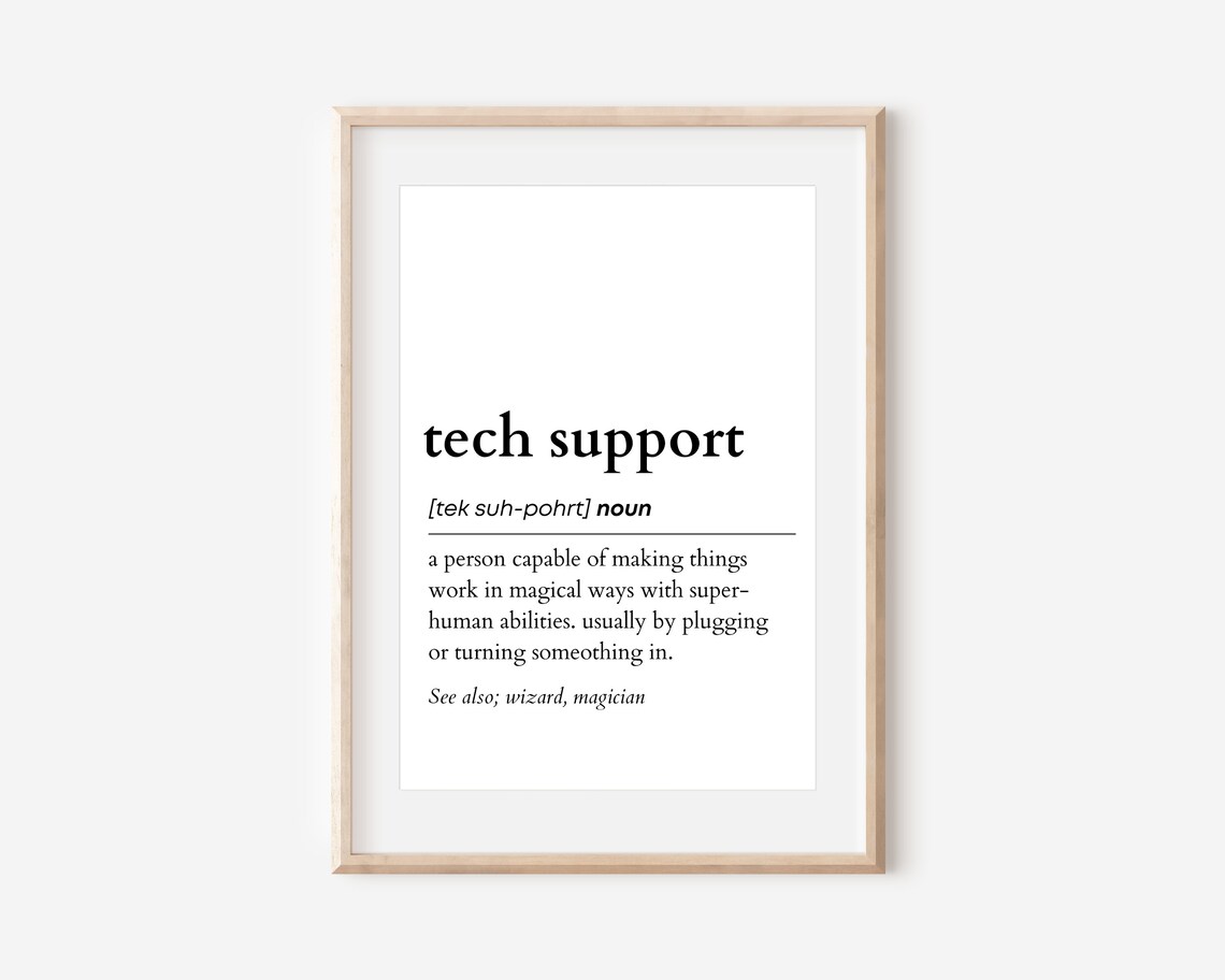 Tech Support Definition Print, Printable Wall Art, Digital Download ...
