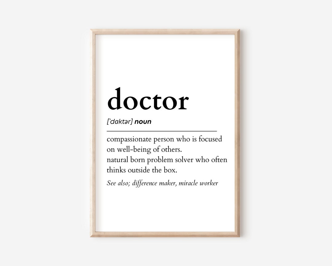 Doctor Definition Print, Printable Wall Art, Digital Download Print ...