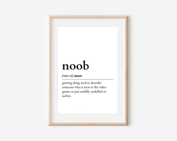 Noob Definition Print Gaming Print Gamer Wall Art Digital - Etsy