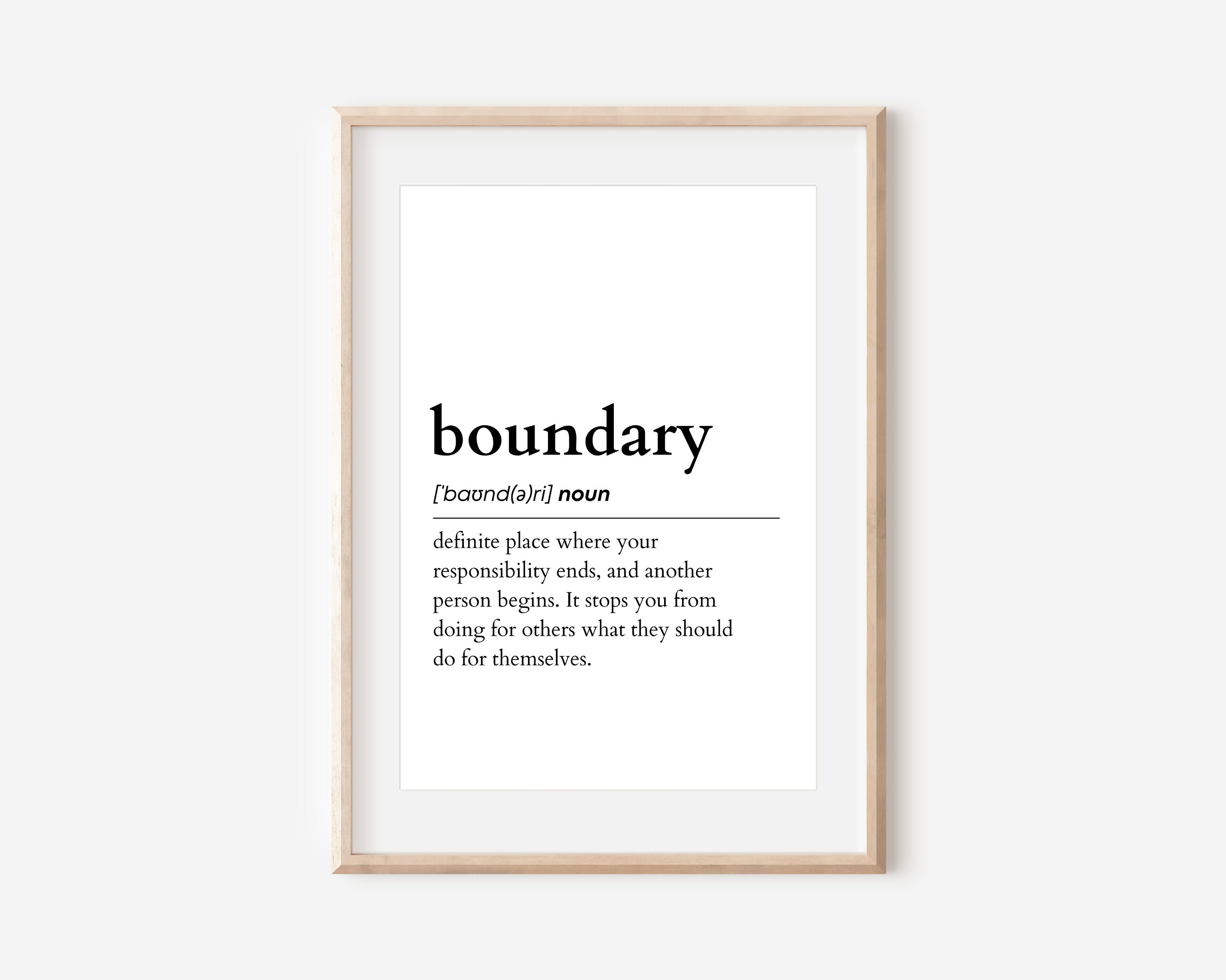 Boundary Definition Print, Printable Wall Art, Digital Download Print ...