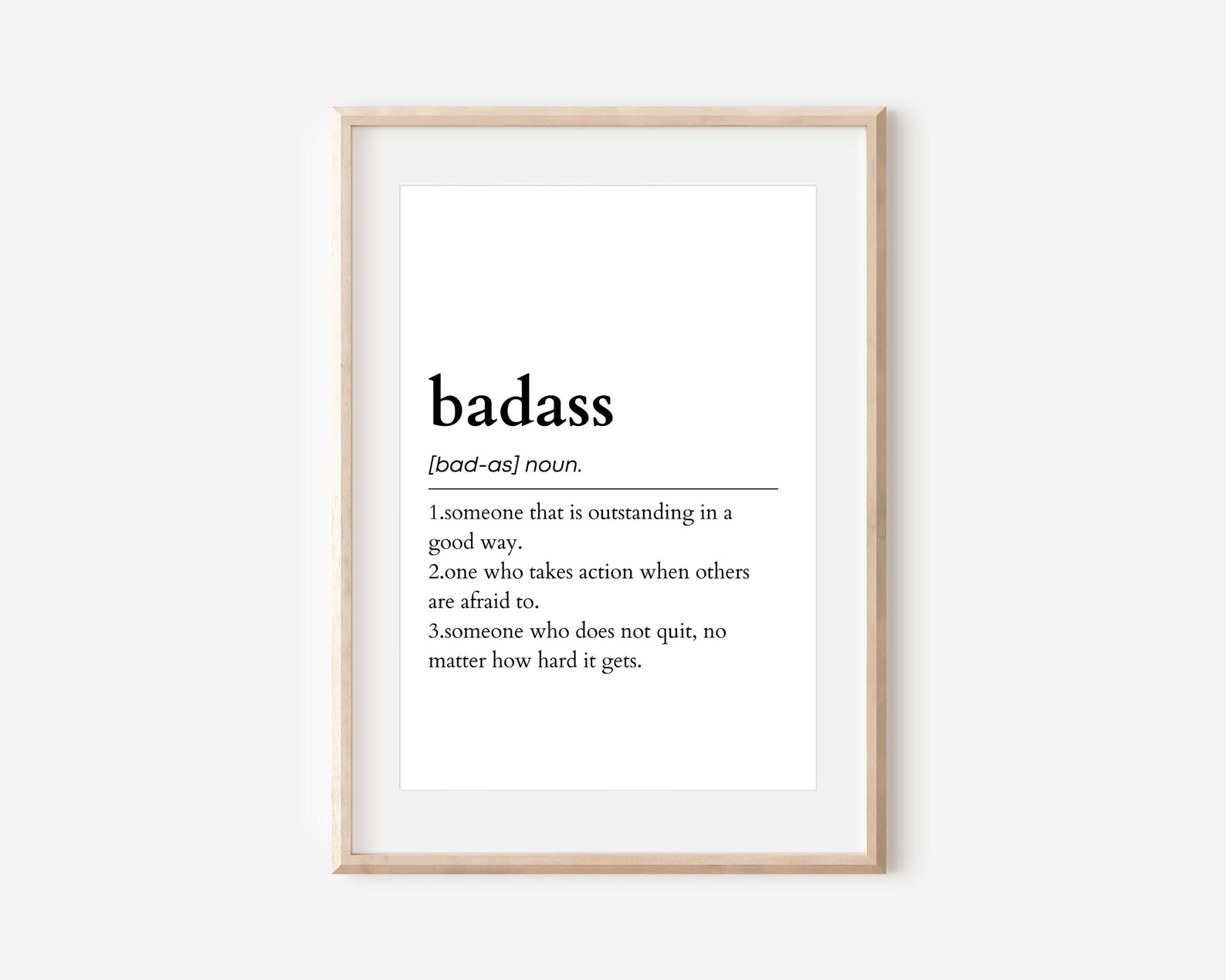 Badass Definition Print, Badass Wall Art, Digital Download Print ...