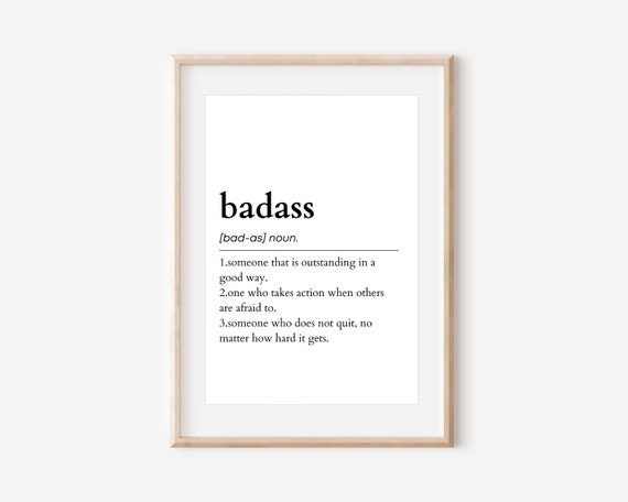 Badass Definition Print Badass Wall Art Digital Download - Etsy