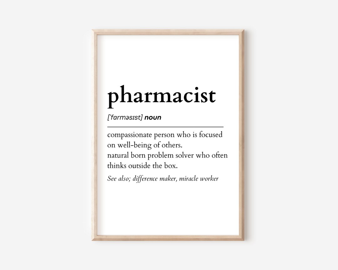 Pharmacist Definition Print, Printable Wall Art, Definition Print ...