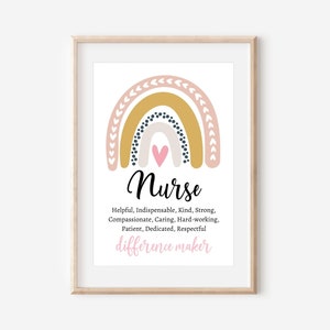 Nurse Gift, Nurse Print, Nurse Rainbow, Nurse Thank You, Nurse Quote ...