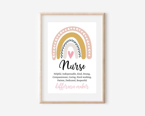 Nurse Gift Nurse Print Nurse Rainbow Nurse Thank You Nurse | Etsy
