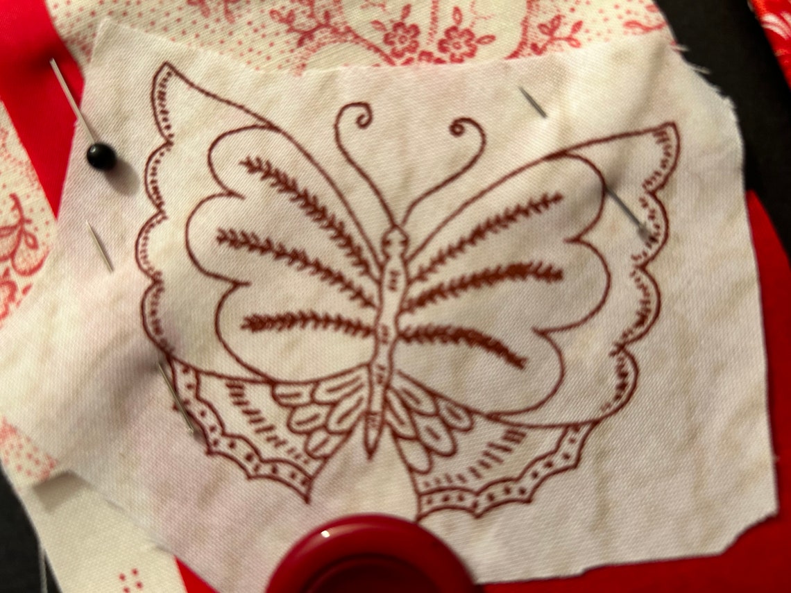 Redwork Slow Stitch Banner Kit - Etsy