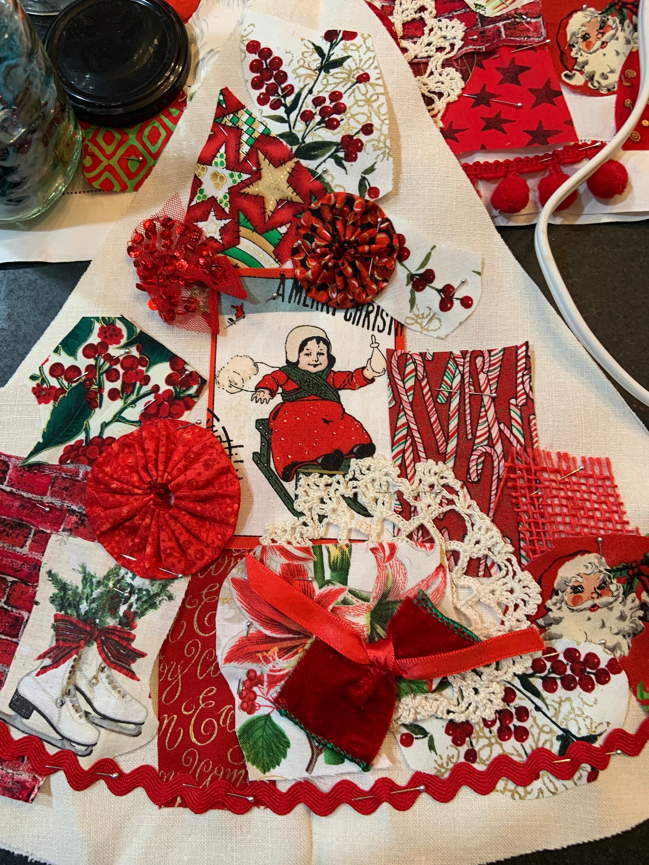 Red Slow Stitch Tree Kit 12 Inch - Etsy