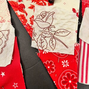 Redwork Slow Stitch Banner Kit - Etsy