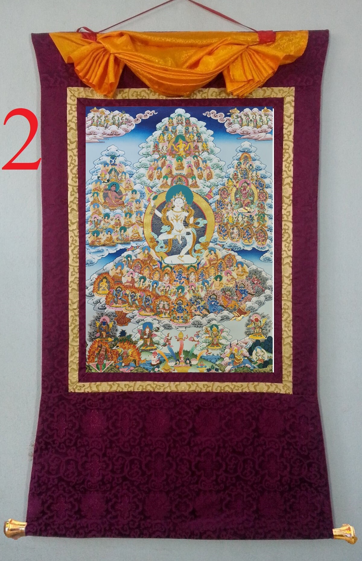 232. Machig Labdron Lineage Tree Thangka Painting With 24K Gold - Etsy