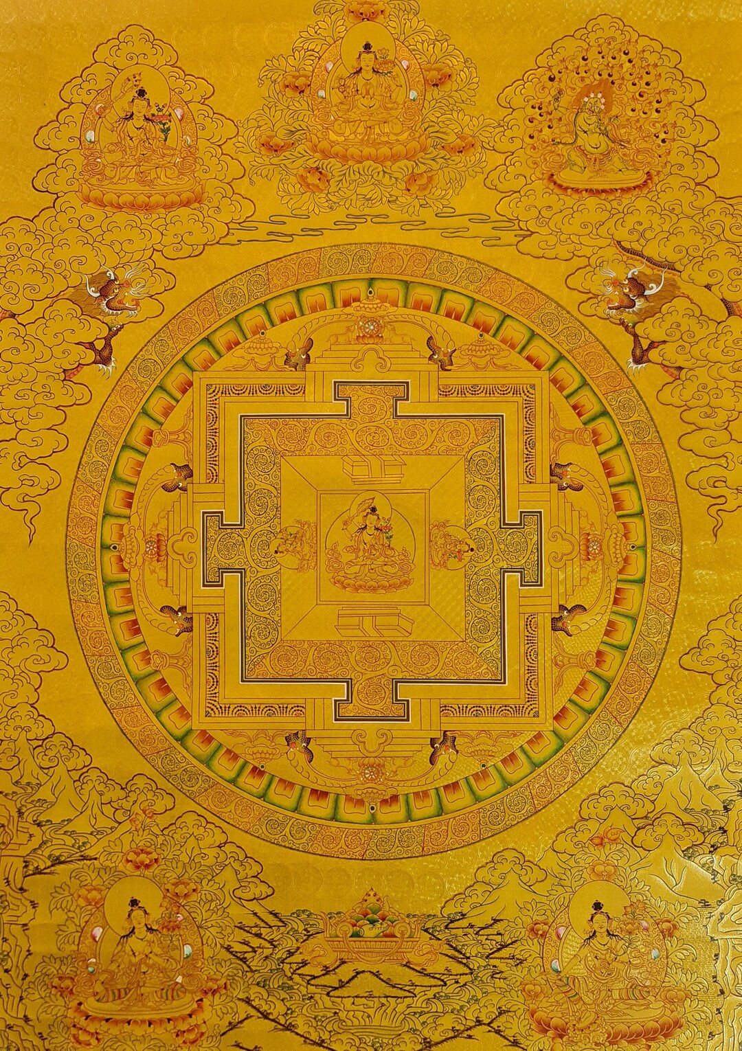 215. Manjushree Mandala Thangka: Buddhist Wisdom Art - Etsy