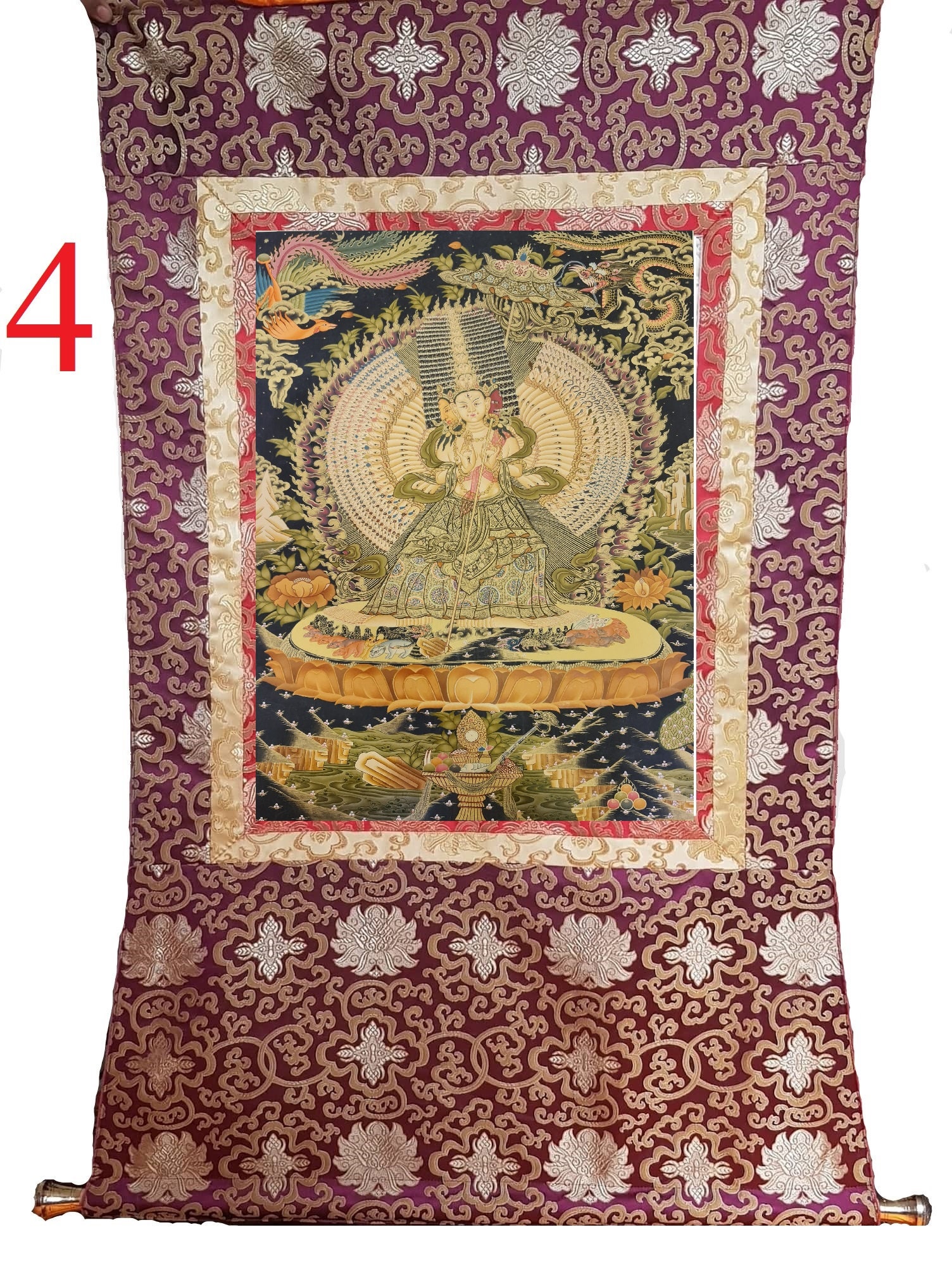 45. 1000 Arm Dhukkar dukkar Thangka thanka. Free Brocade / - Etsy