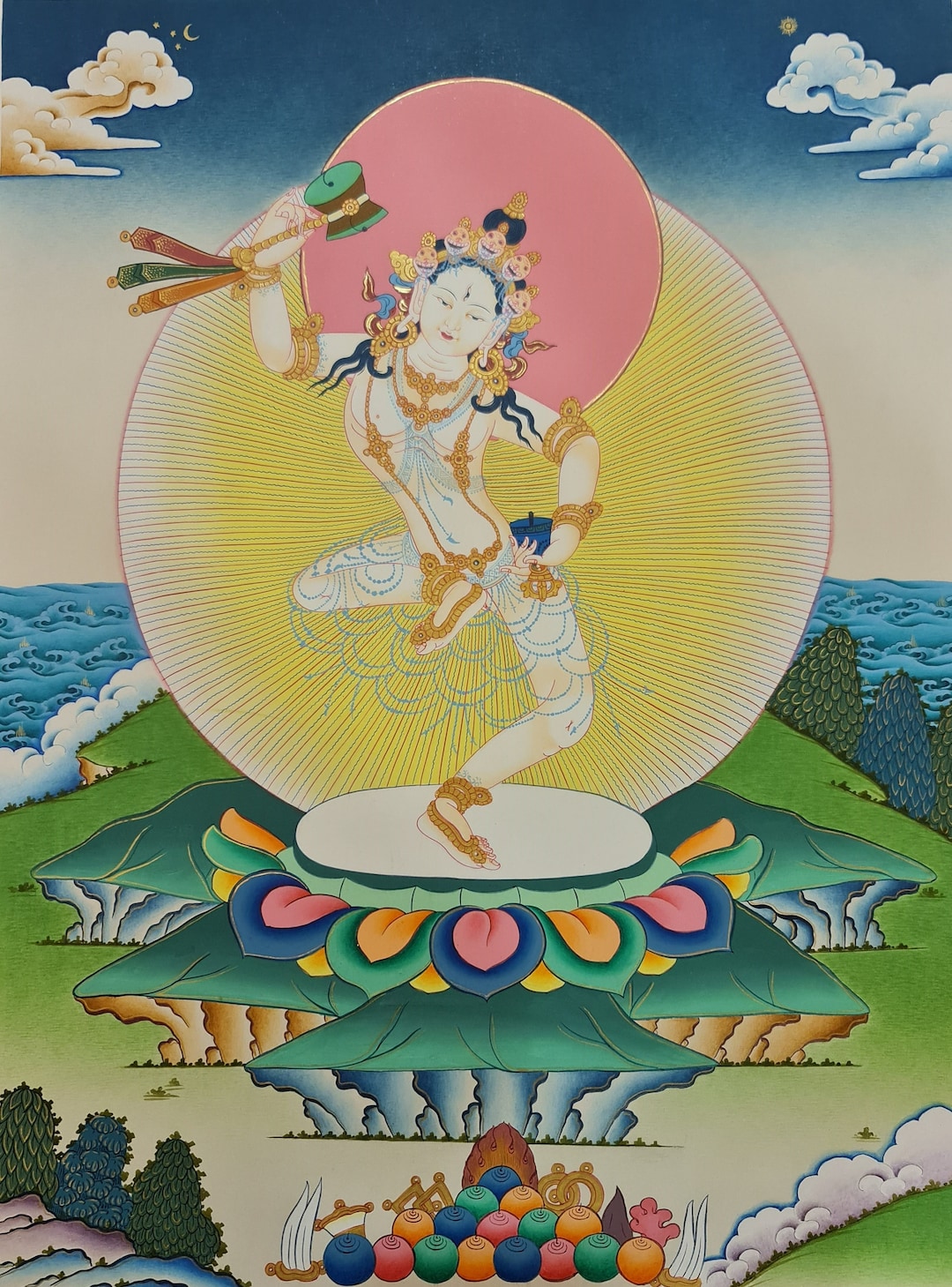 110. Machig Labdron for Chod Practice Thangka thanka. Free - Etsy