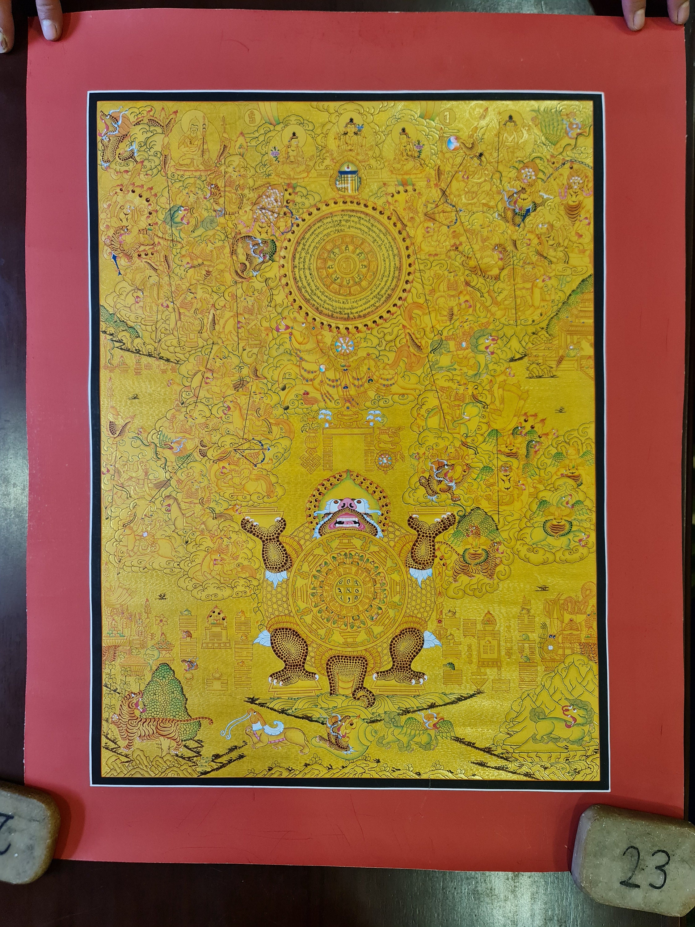 216. 24K Gold Shiva Khorlo Thangka: Tibetan Calendar Art - Etsy