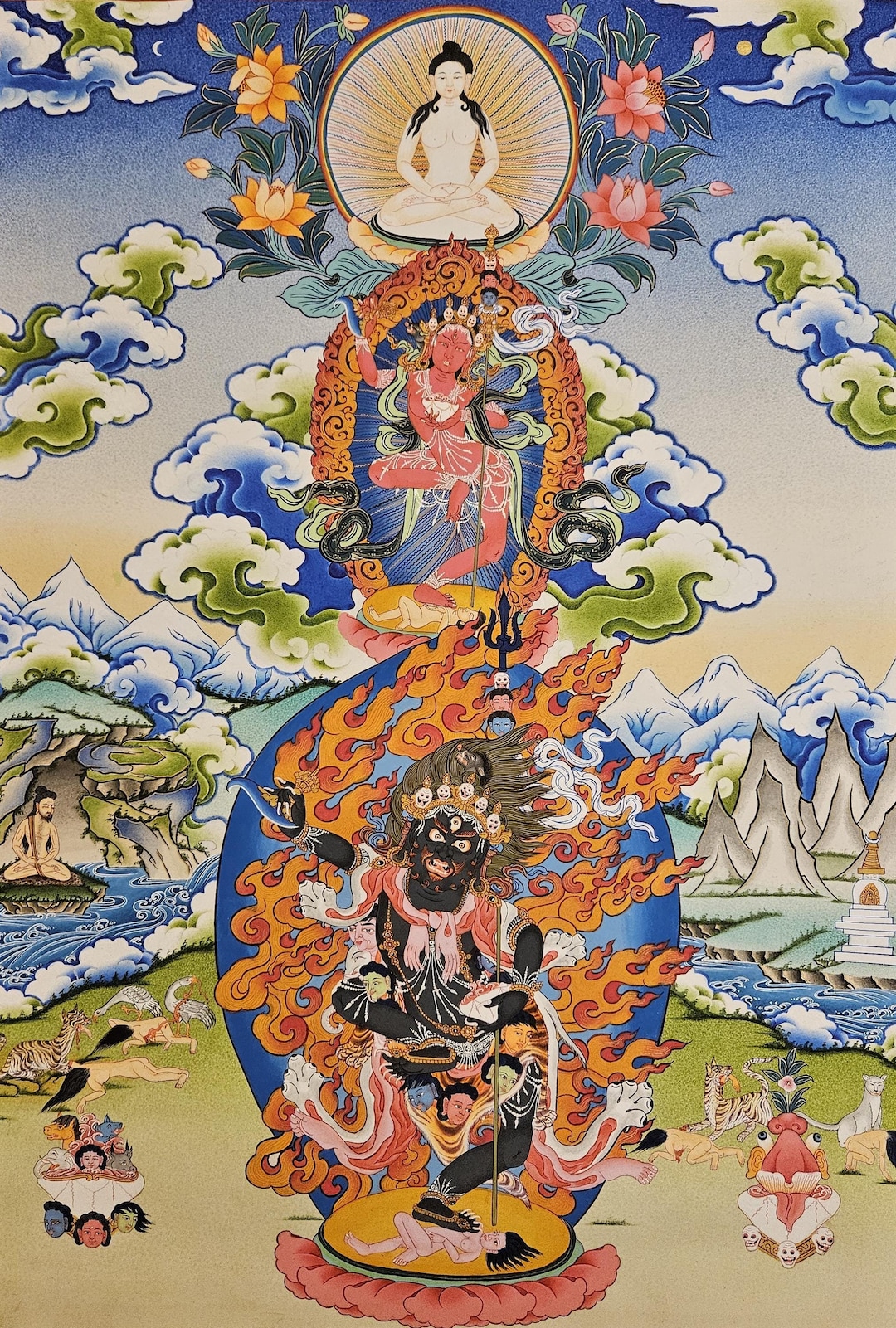 354. Trikaya Thangka: Troma Nagmo, Dorje Phagmo, Tapihritsa. Free ...