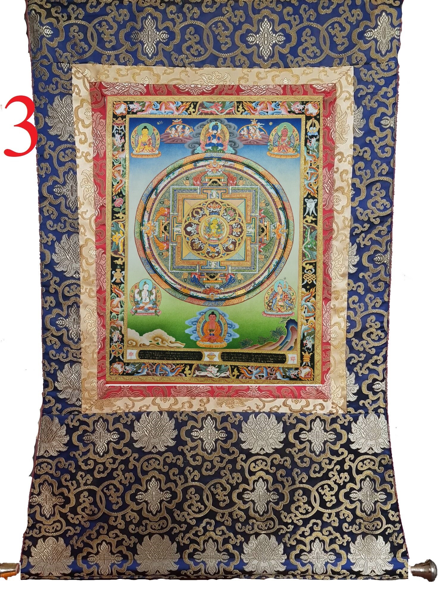 147. Manjushri (manjushree) Mandala Thangka (thanka). Free Brocade ...