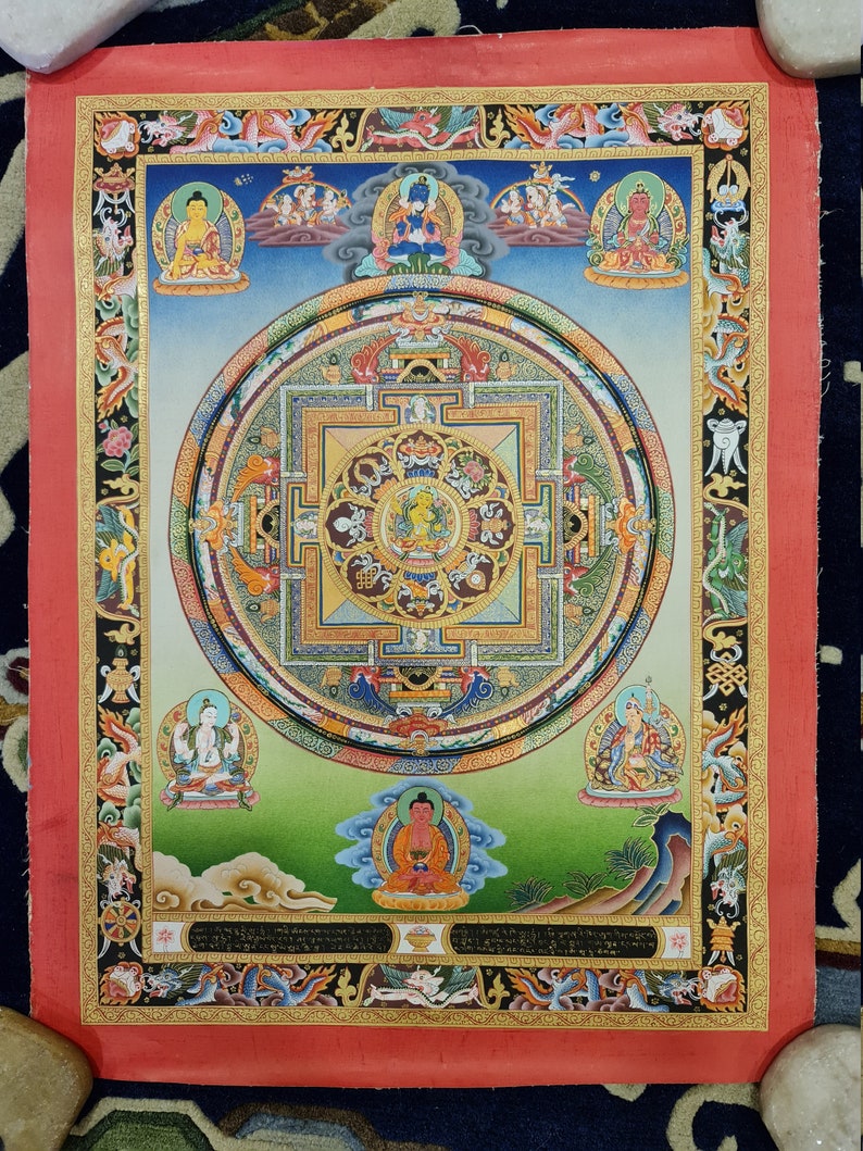 147. Manjushri (manjushree) Mandala Thangka (thanka). Free Brocade ...