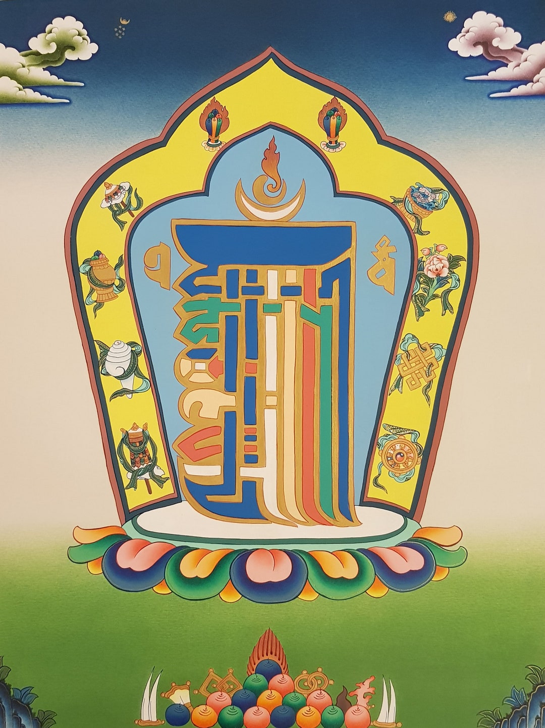 72. Kalachakra Alphabet Thangka: Tibetan Buddhist Art - Etsy