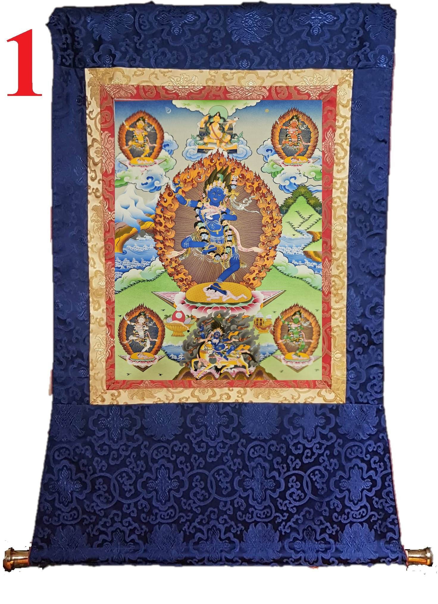 211. Troma Nagmo Thangka: Black Wrathful Mother Art, Free Brocade - Etsy