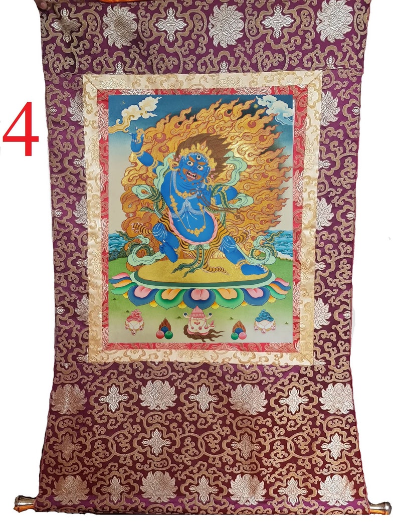 49. Vajrapani Thangka thanka. Free Brocade / Free Shipping. - Etsy