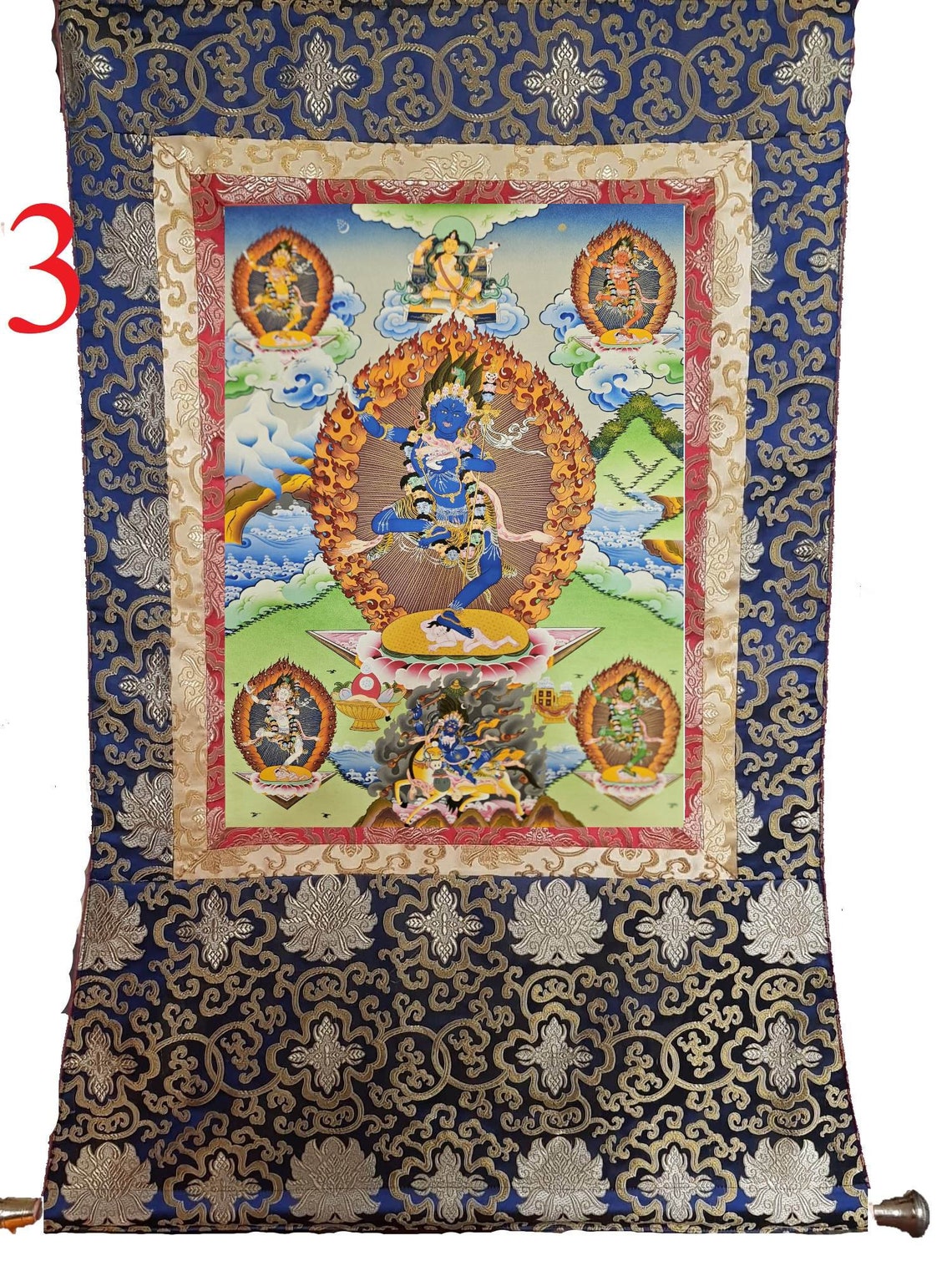 211. Troma Nagmo Thangka: Black Wrathful Mother Art, Free Brocade - Etsy