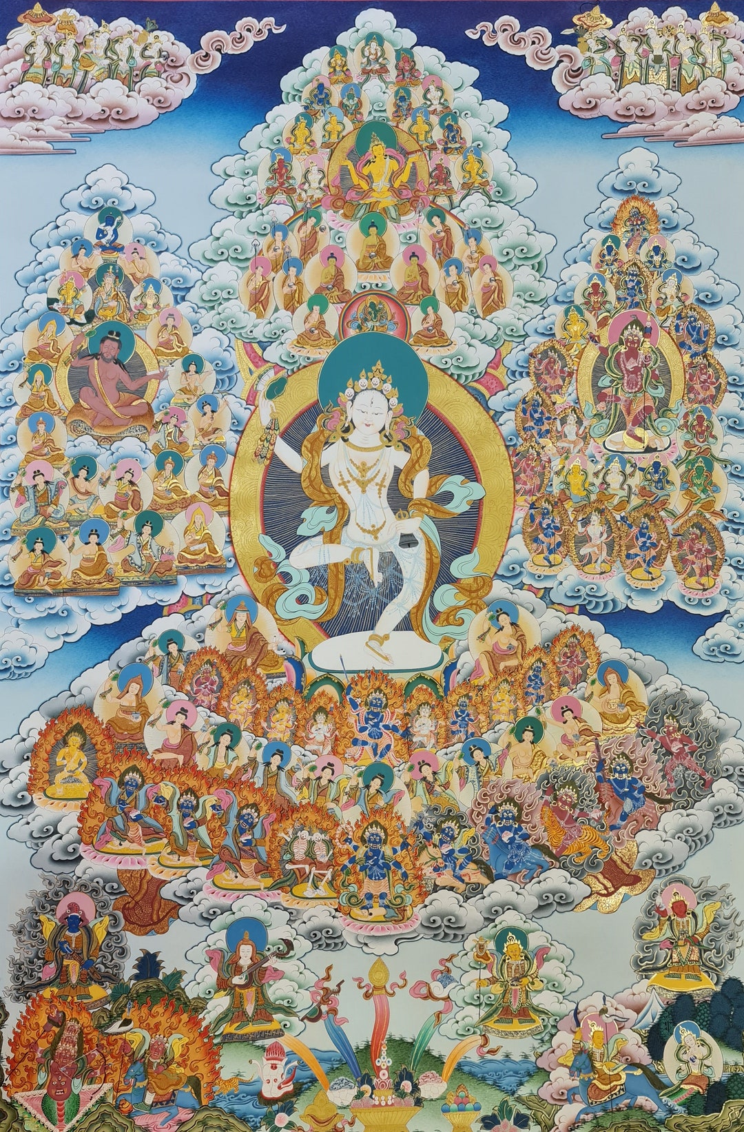 232. Machig Labdron Lineage Tree Thangka Painting With 24K Gold - Etsy