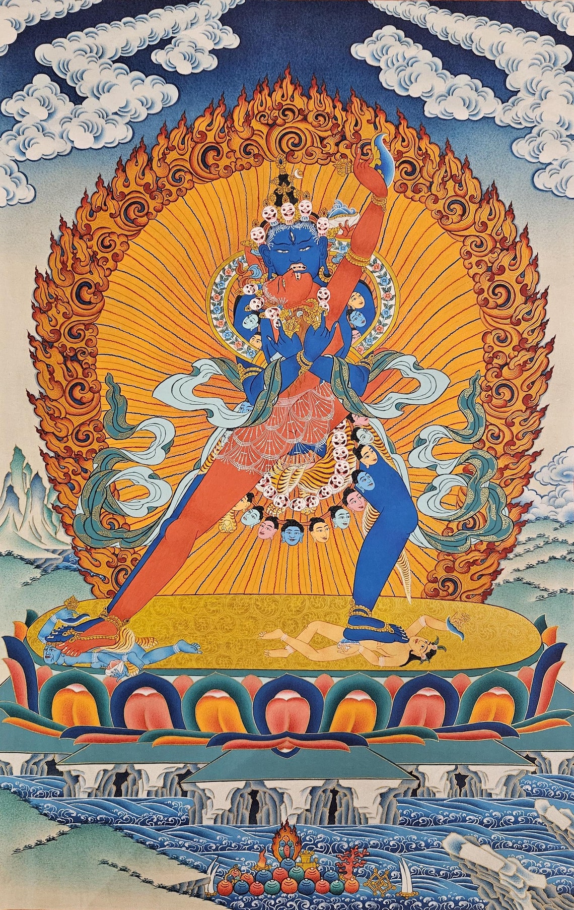 1. Two-armed Heruka Chakrasamvara Thangka (thanka). Free Brocade / Free ...