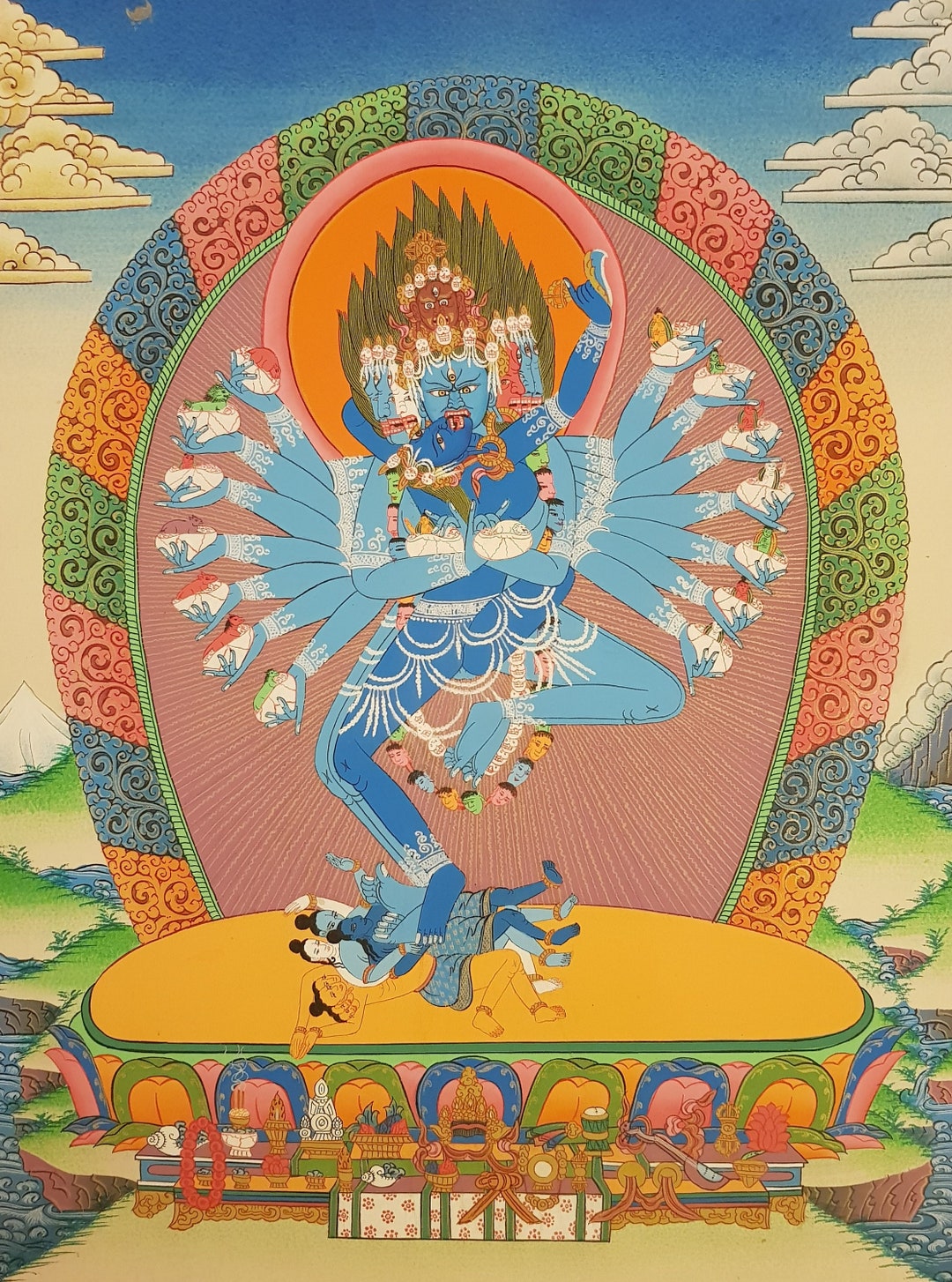 71. Shri Hevajra Thangka: Buddhist Tantra Art, Brocade Framed - Etsy