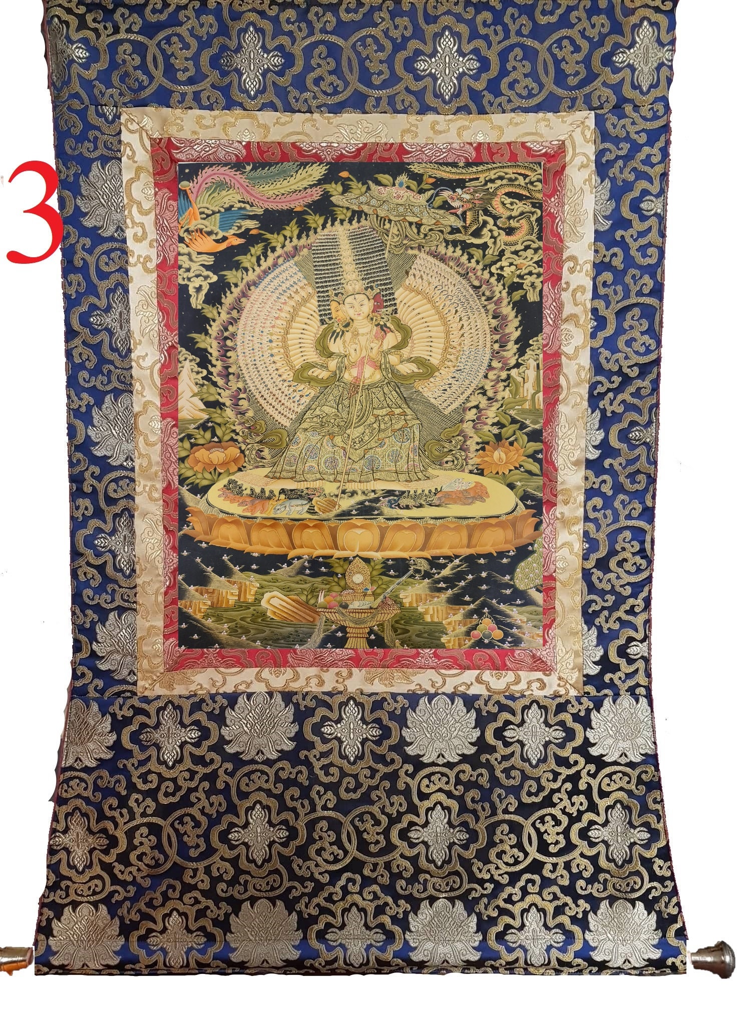 45. 1000 Arm Dhukkar dukkar Thangka thanka. Free Brocade / - Etsy