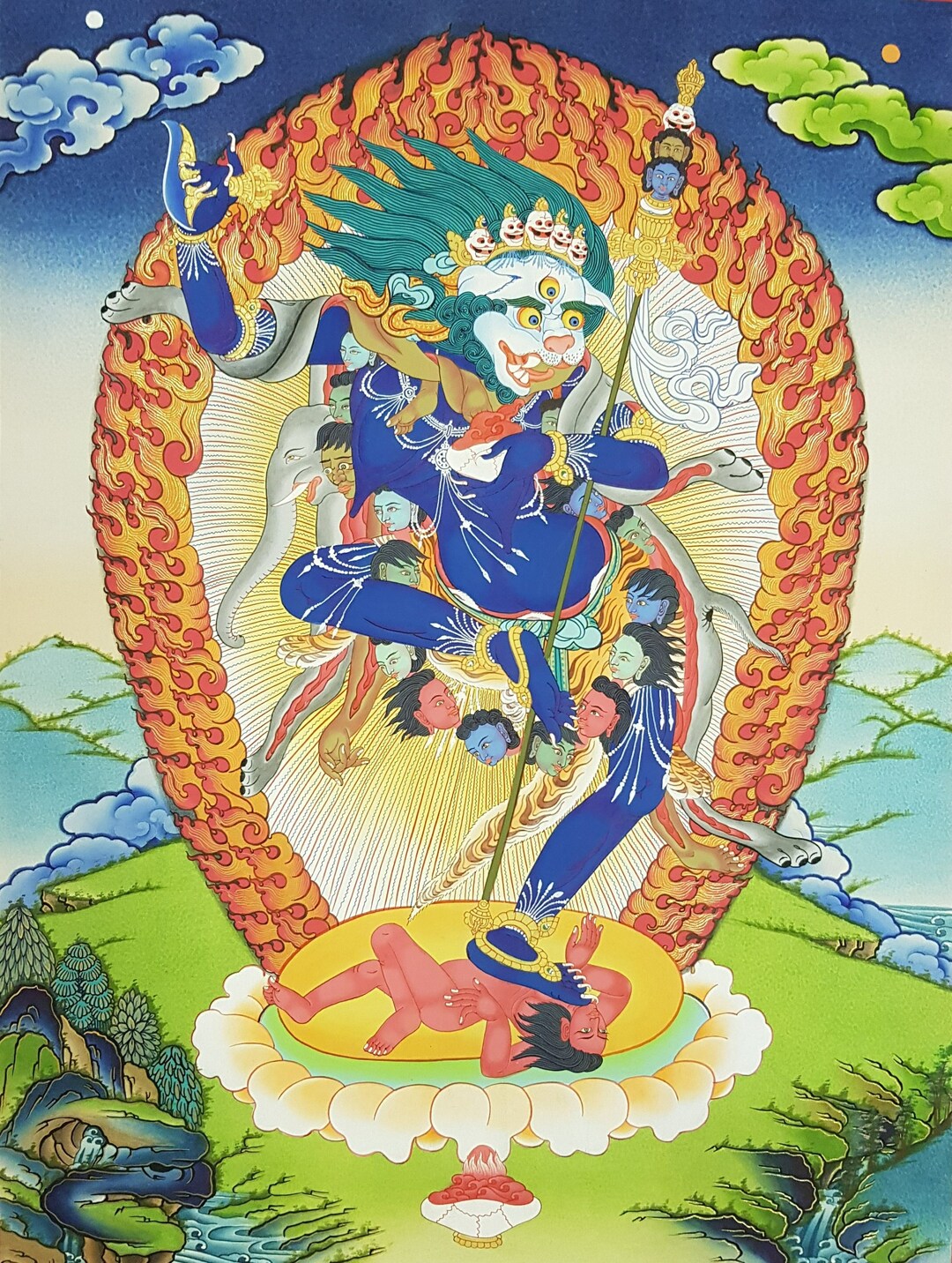 121. Simhamukha Senge Dongma lion-faced Dakini Thanka thangka. Free ...