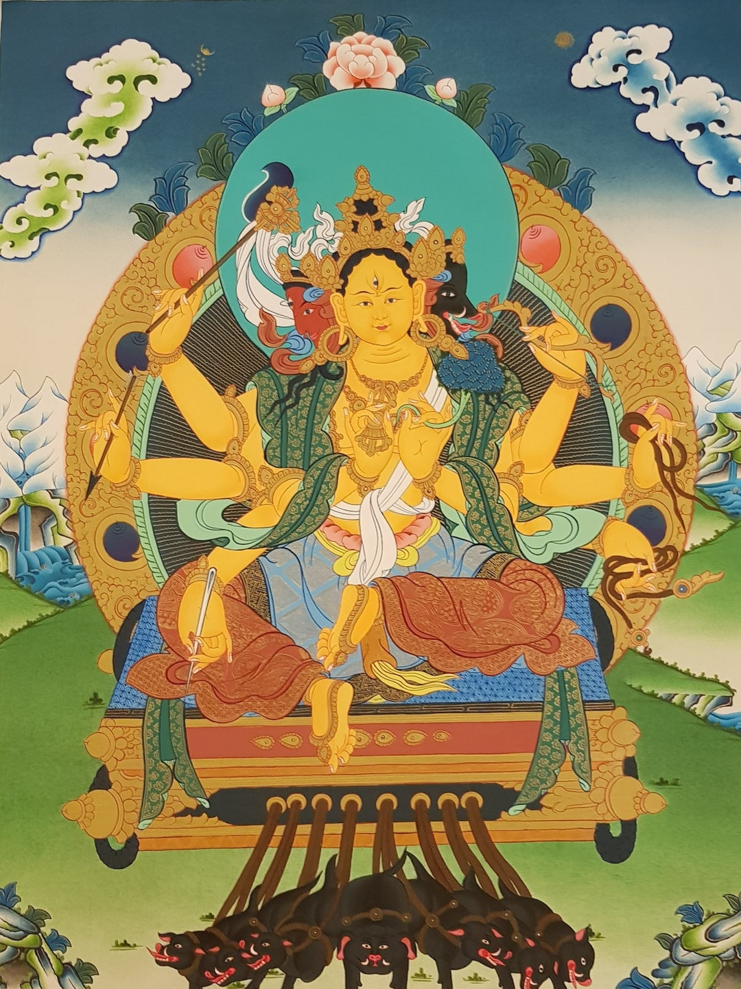 98. Marici Tibetan Thangka (thanka) Painting. Free Brocade / Free ...