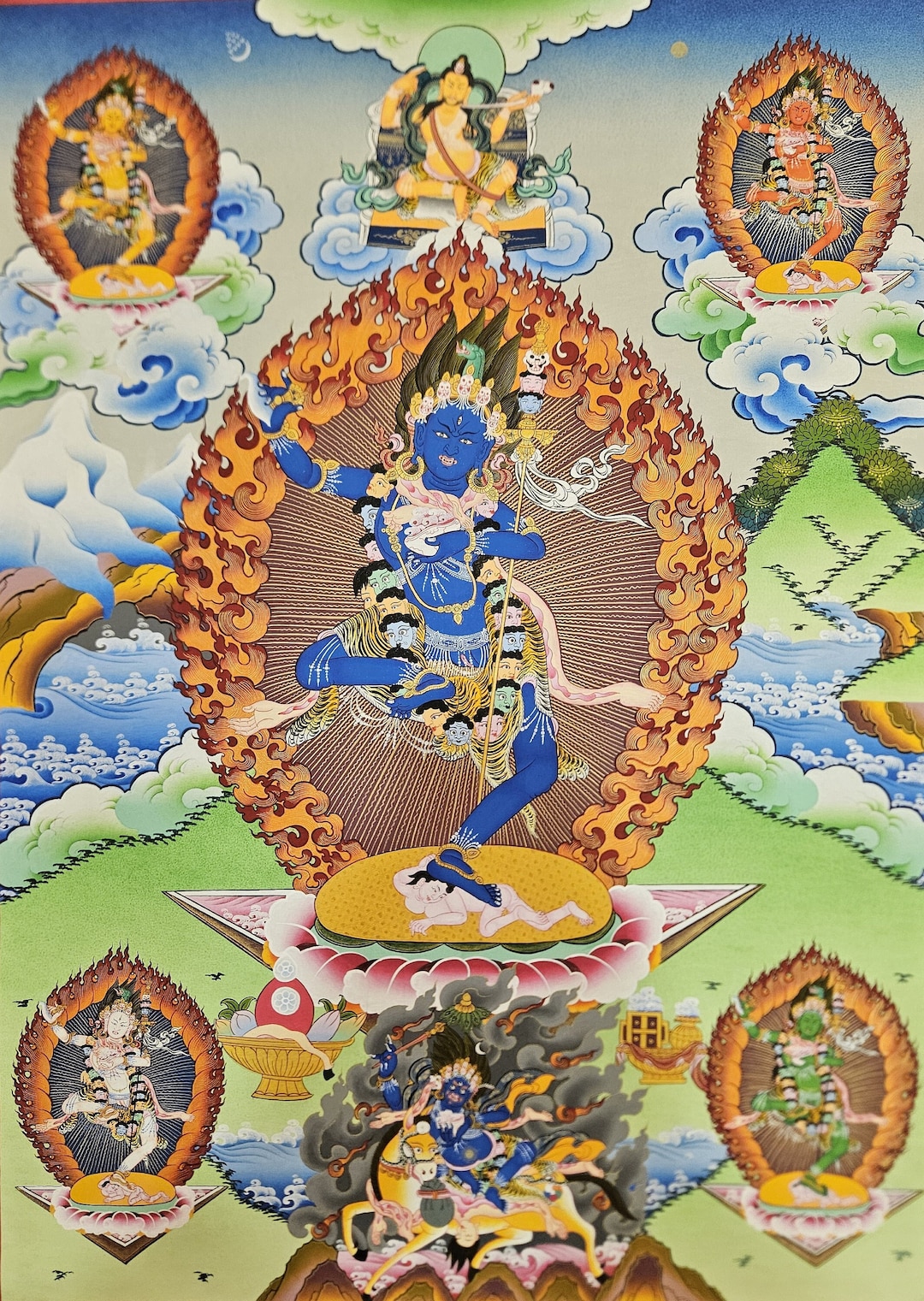 211. Troma Nagmo Thangka: Black Wrathful Mother Art, Free Brocade - Etsy