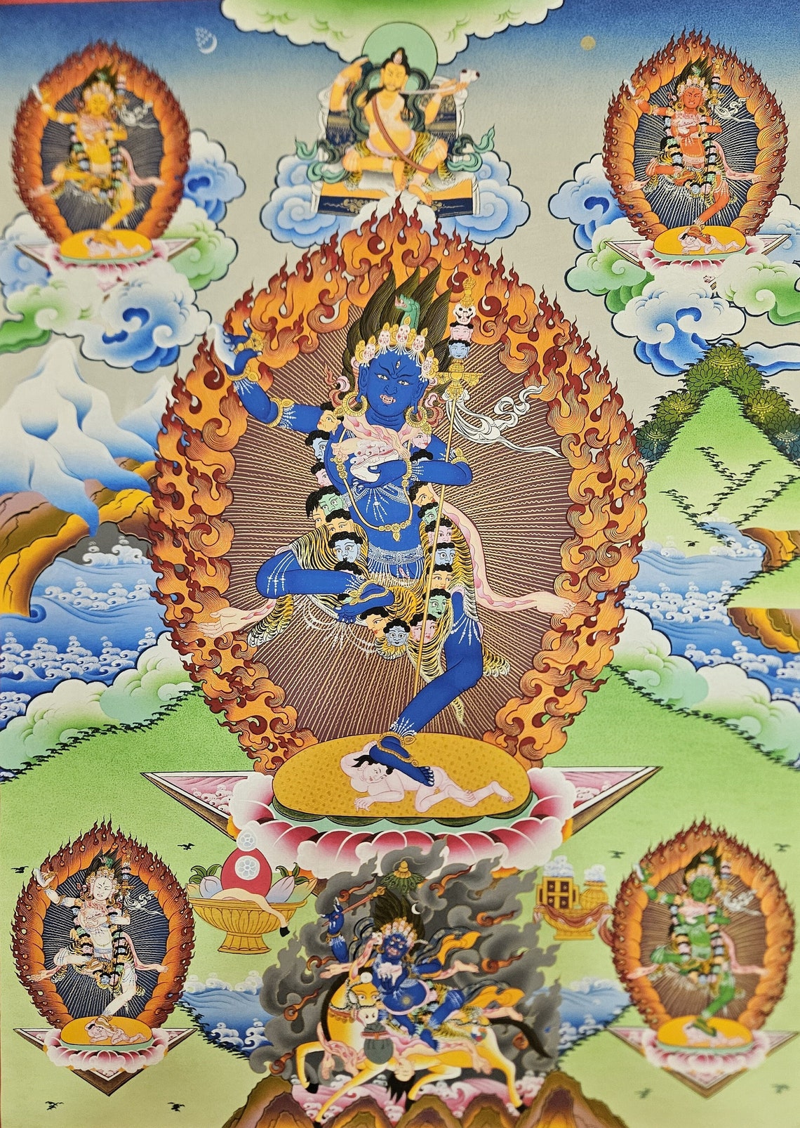 211. Troma Nagmo Thangka: Black Wrathful Mother Art, Free Brocade - Etsy