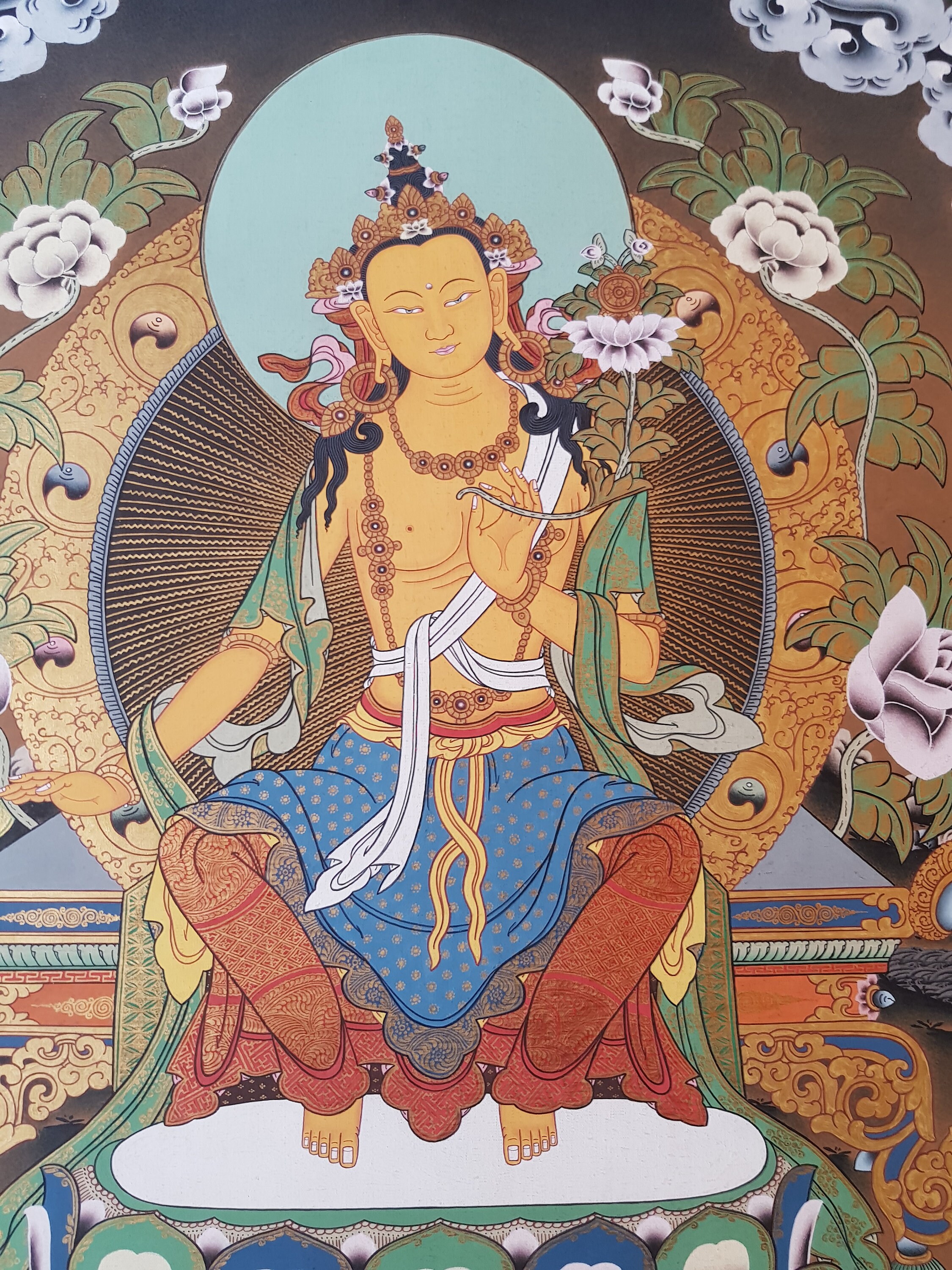 138. Maitreya (metteyya) Buddha Thangka (thanka). Free Brocade / Free ...