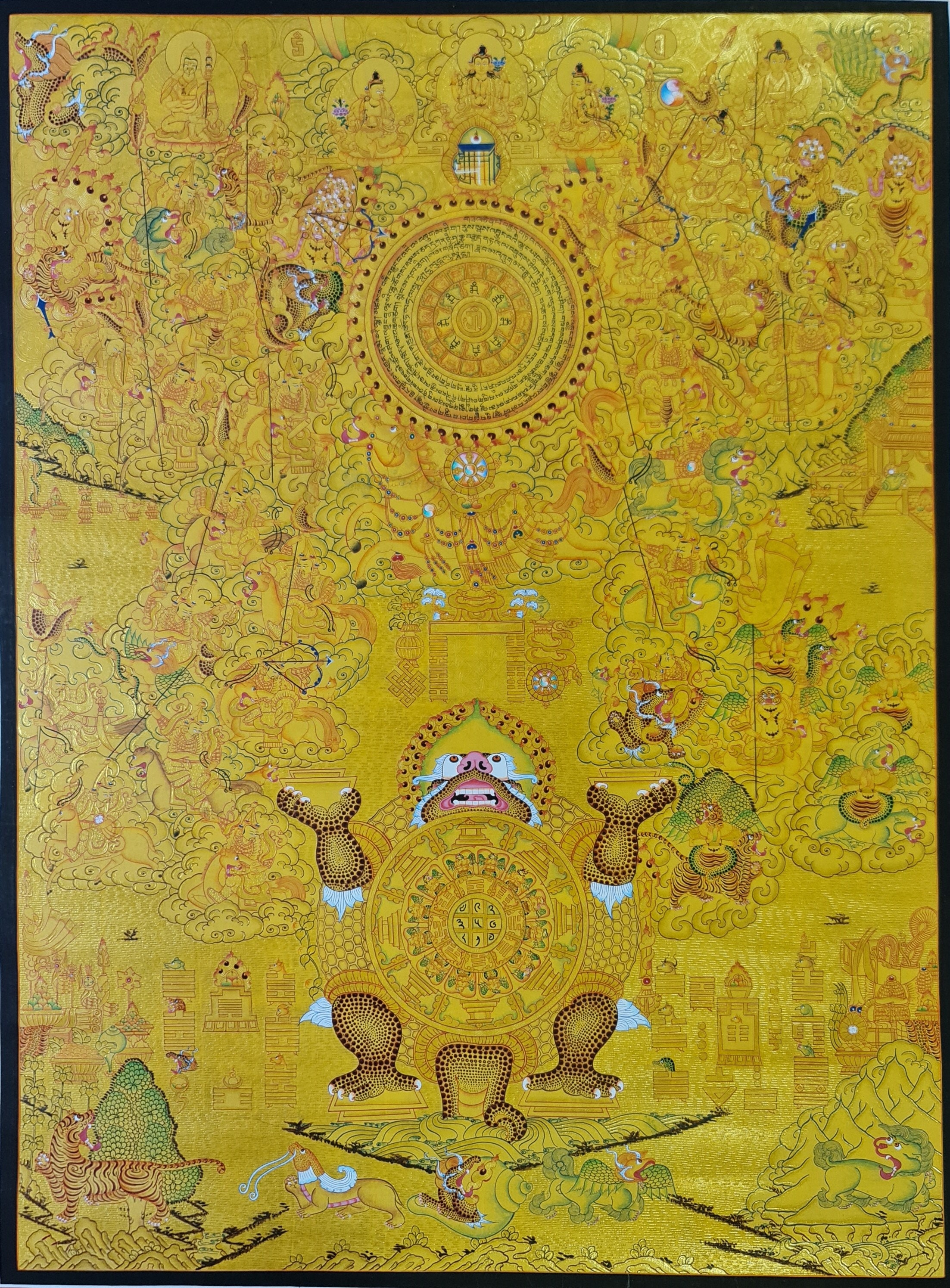 216. 24 K Gold Shiva Khorlo Thangka thanka. Free Brocade / Free ...