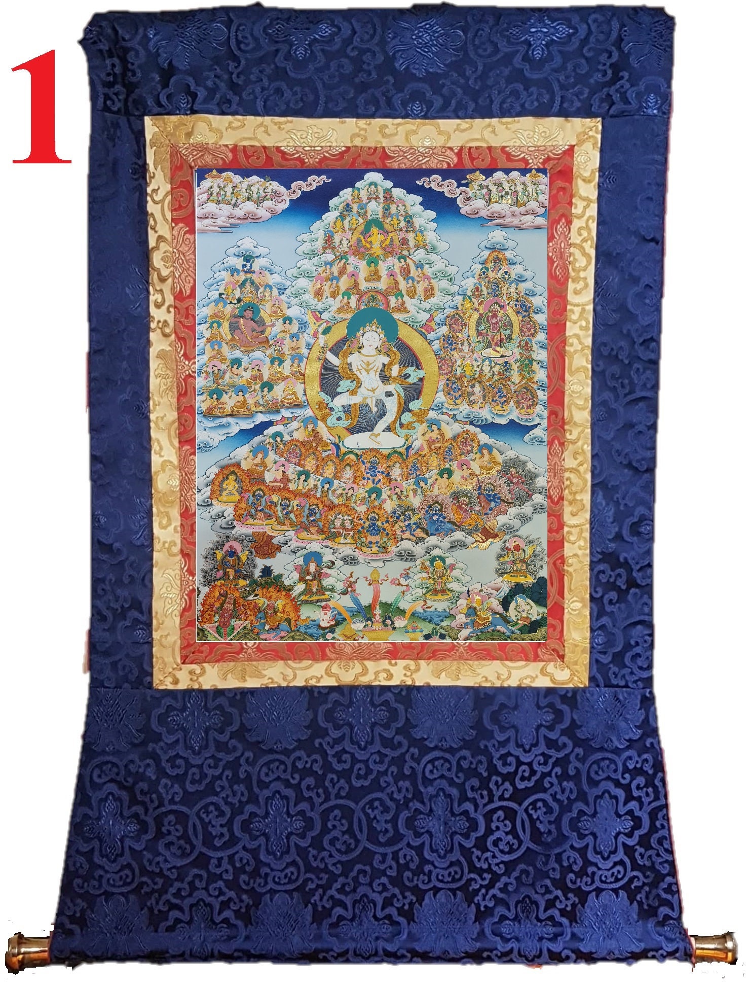 232. Machig Labdron Lineage Tree Thangka Painting With 24K Gold - Etsy