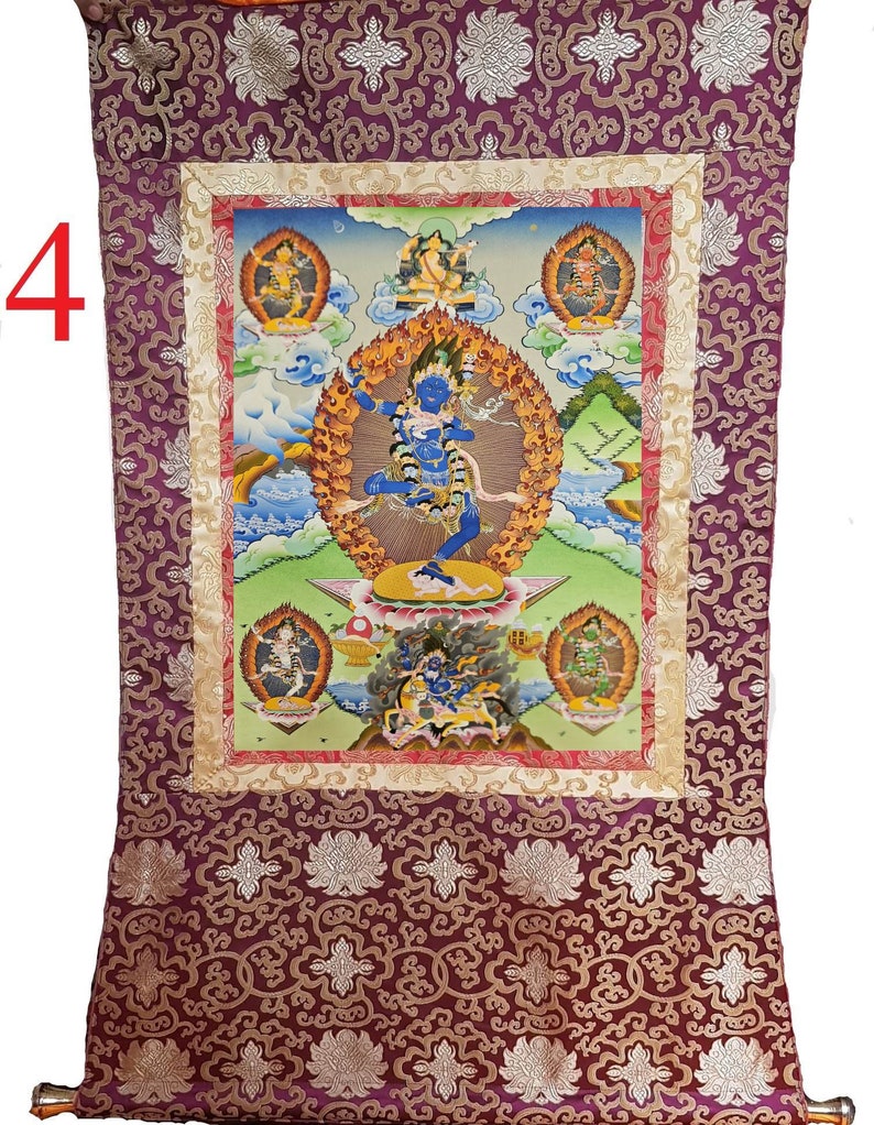 211. Troma Nagmo Thangka: Black Wrathful Mother Art, Free Brocade - Etsy