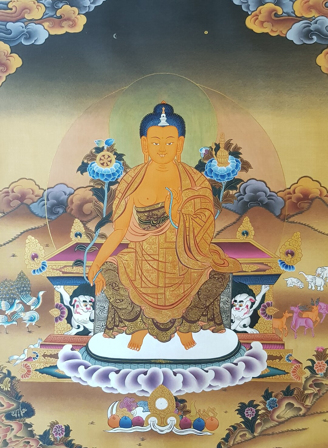 77. Maitreya (metteyya) Buddha Thangka (thanka). Free Brocade / Free ...