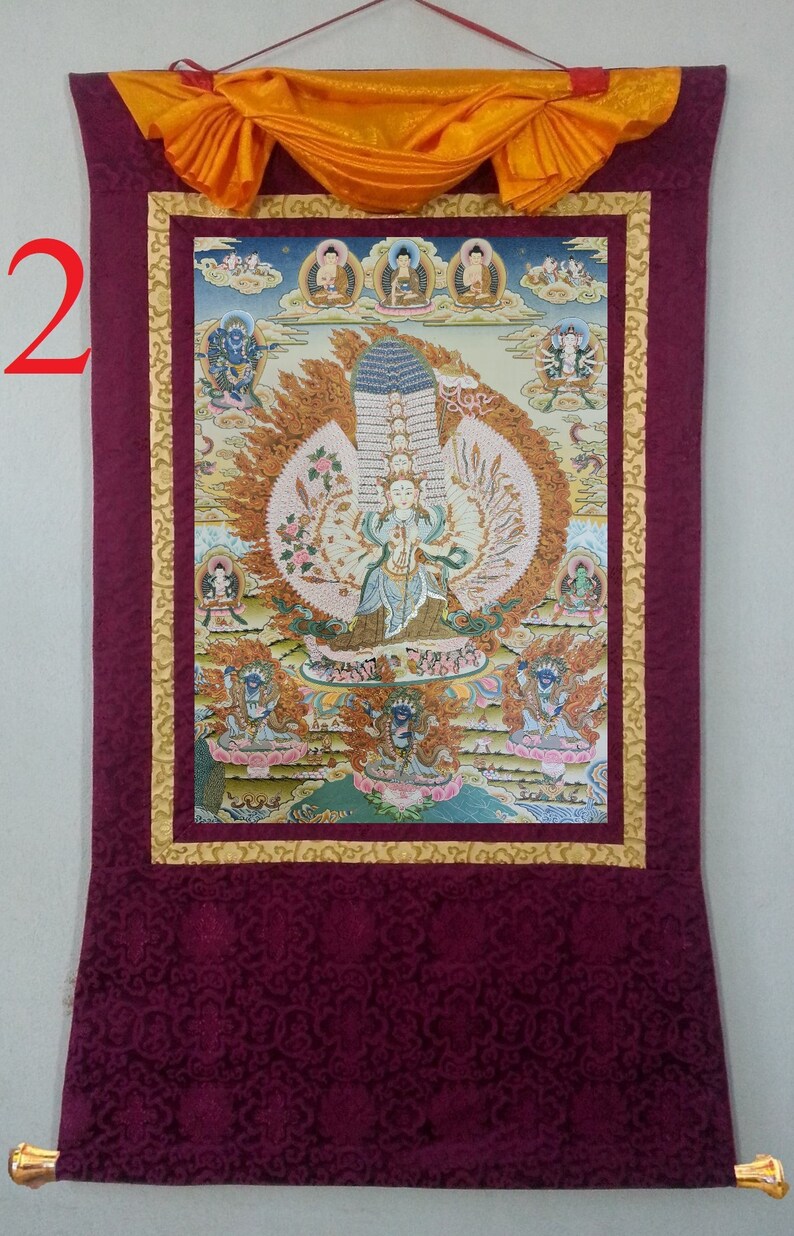 46. 1000 Arm Dhukkar dukkar Thangka thanka. Free Brocade / - Etsy