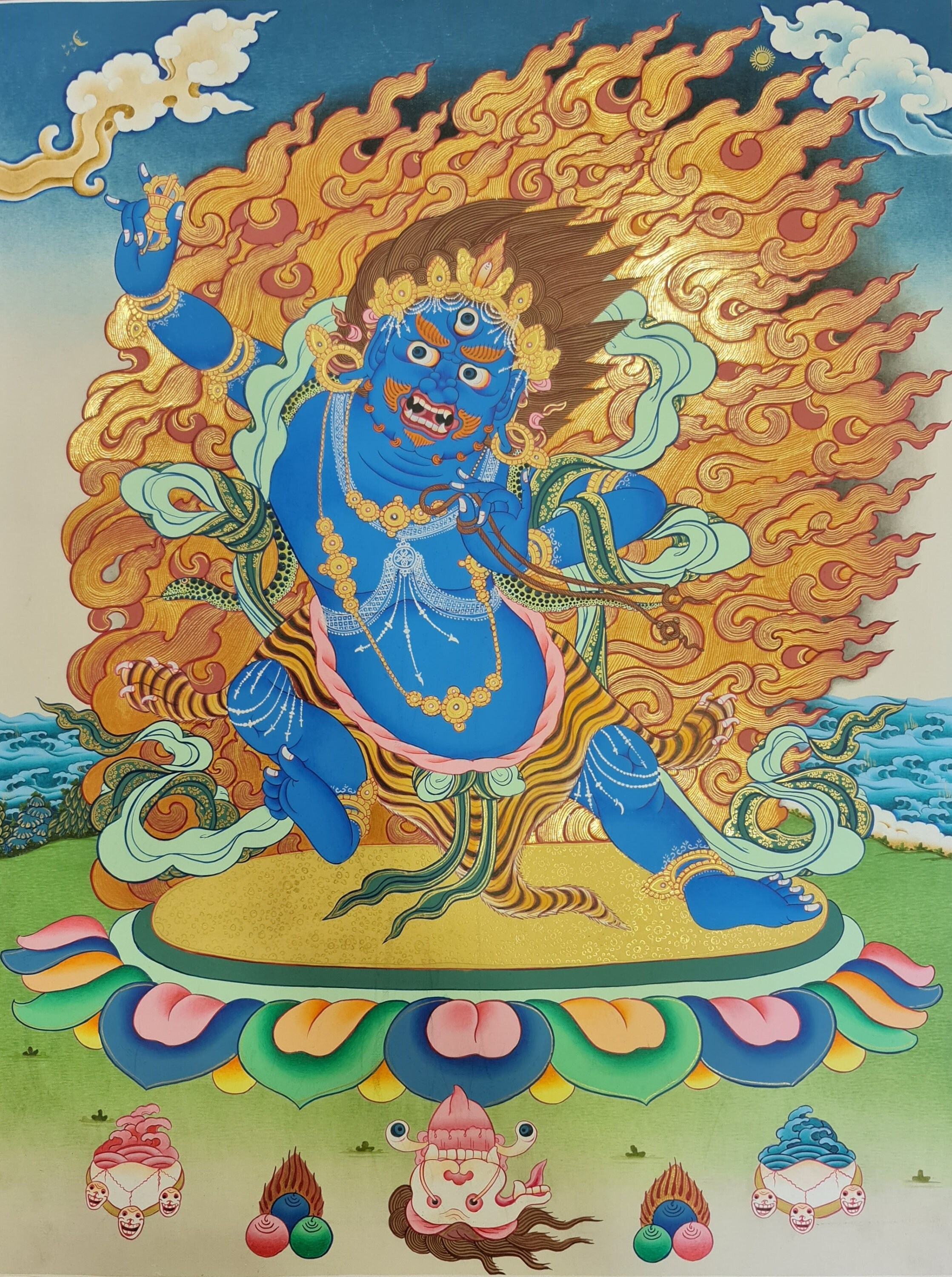 49. Vajrapani Thangka thanka. Free Brocade / Free Shipping. - Etsy